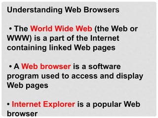 Web browser | PPTX | Internet for Beginners | Internet