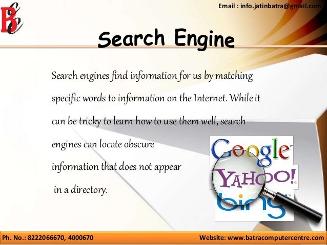 Web Browser And Search Engine ! Batra Computer Centre