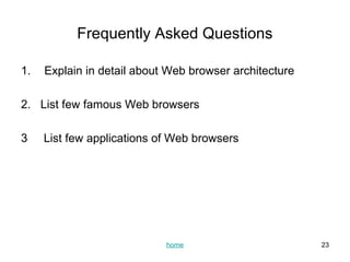 Web browser architecture.87 to 88 | PPT