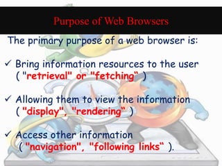 Web browsers | PPTX | Browsers | Computer Software and Applications