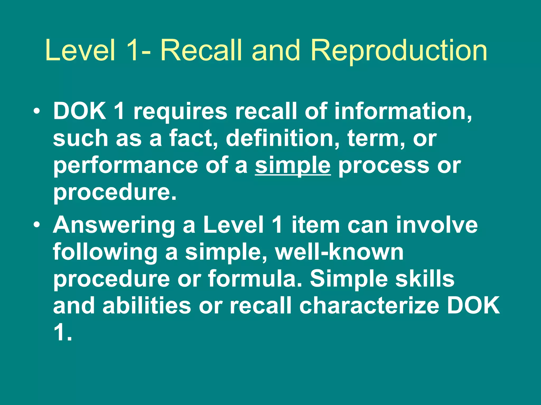 Webb’S Depth Of Knowledge | PPT