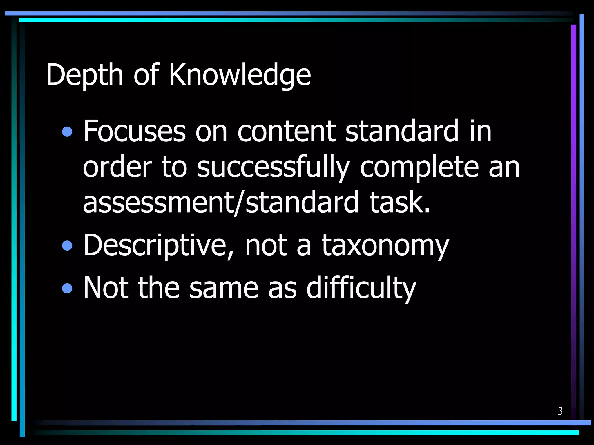 Webbs depth of_knowledge | PPTX