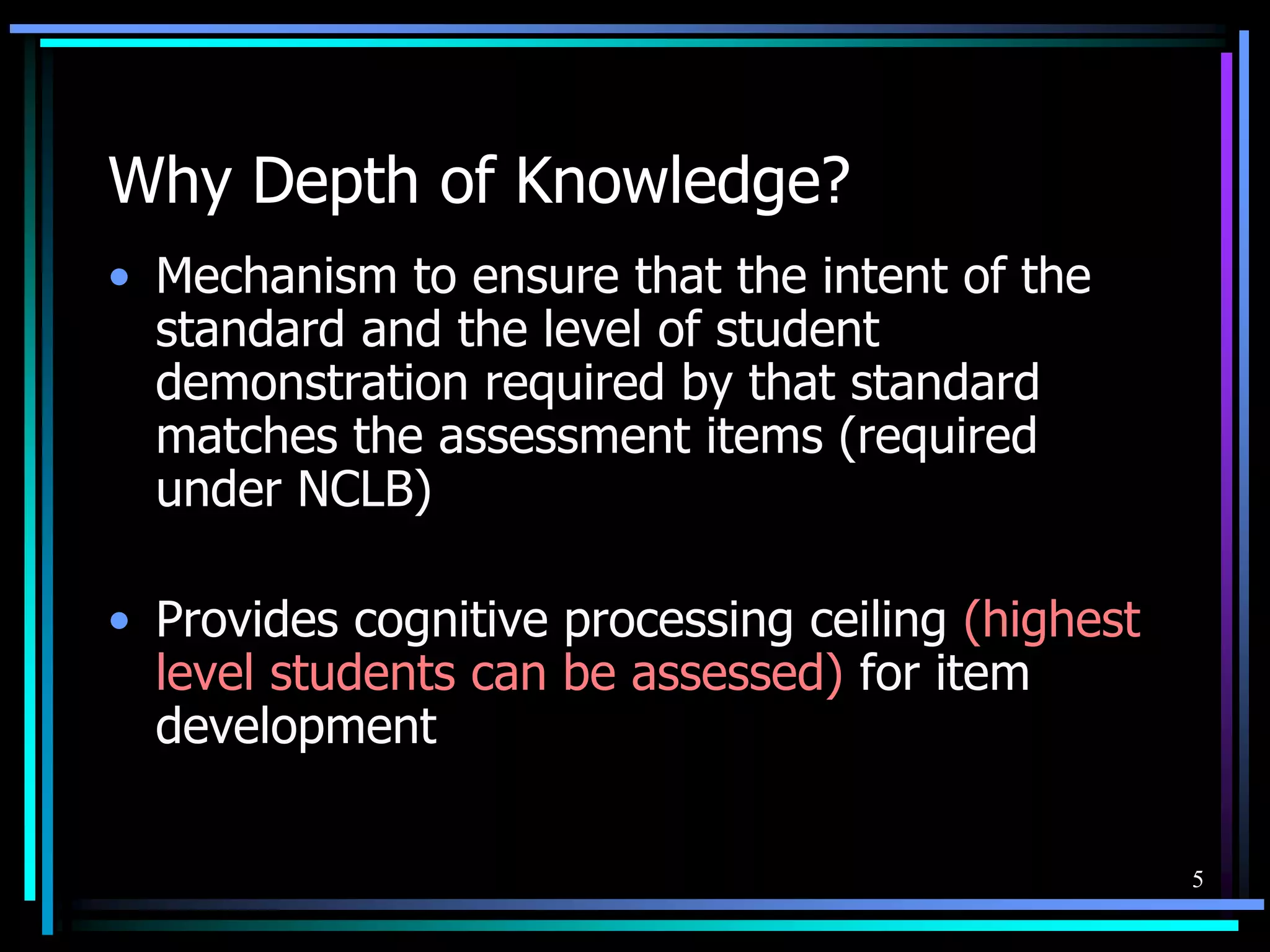 Webbs depth of_knowledge | PPTX
