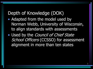 Webbs depth of_knowledge | PPTX