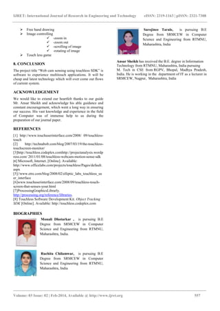 Web cam sensing using sdk tool | PDF