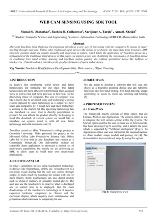 Web cam sensing using sdk tool | PDF