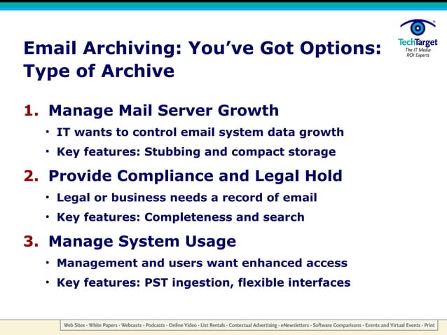 Email Archiving Solutions Whats The Difference | PPT