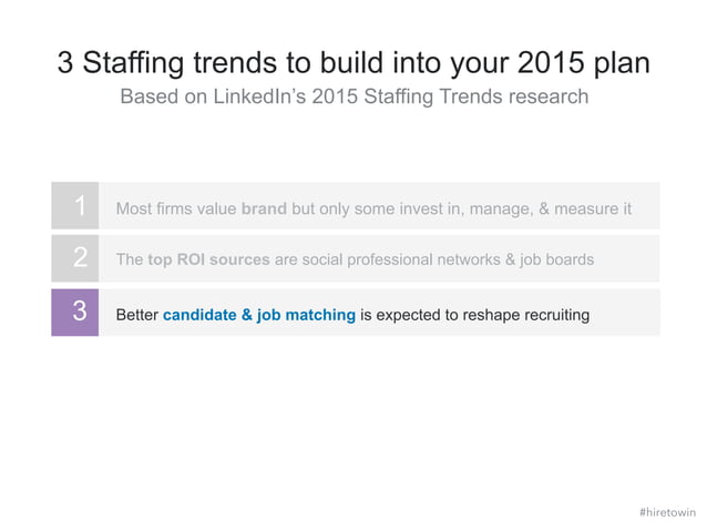 US Staffing Trends | 2015 Global Recruiting Trends | PDF | Resume Writing and Advice | Job Search
