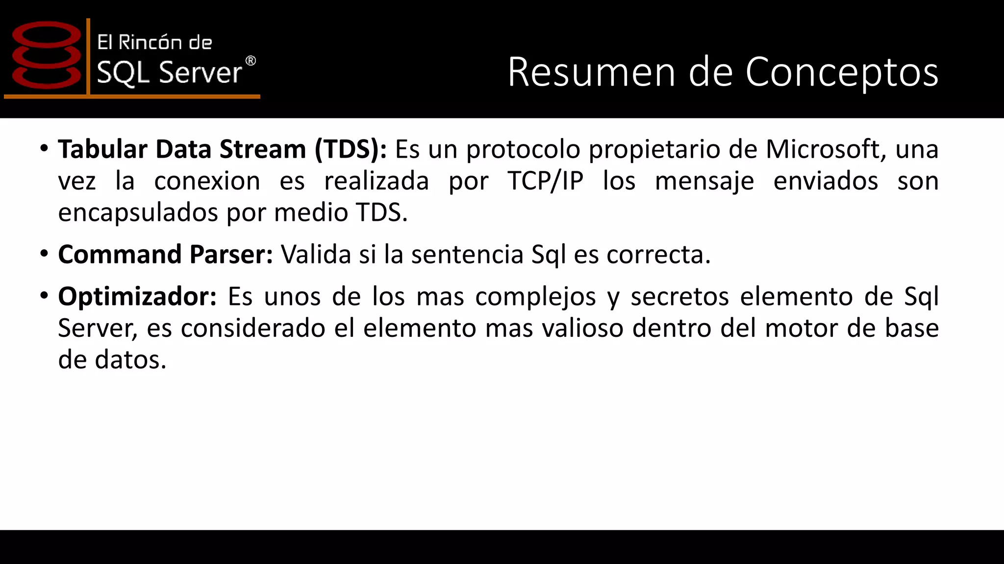 Web cast de optimización Sql Server - Arquitectura | PPT