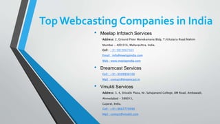 Webcasting Companies in India.pptx | Internet | Computing