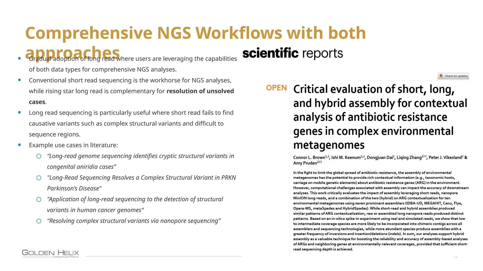 Integrating Long and Short Read Sequencing for Comprehensive NGS ...
