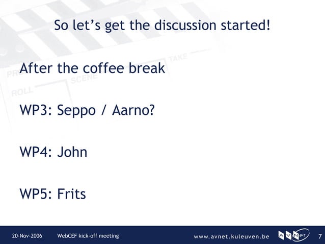 WebCEF Kick-off Meeting Introduction session | PPT