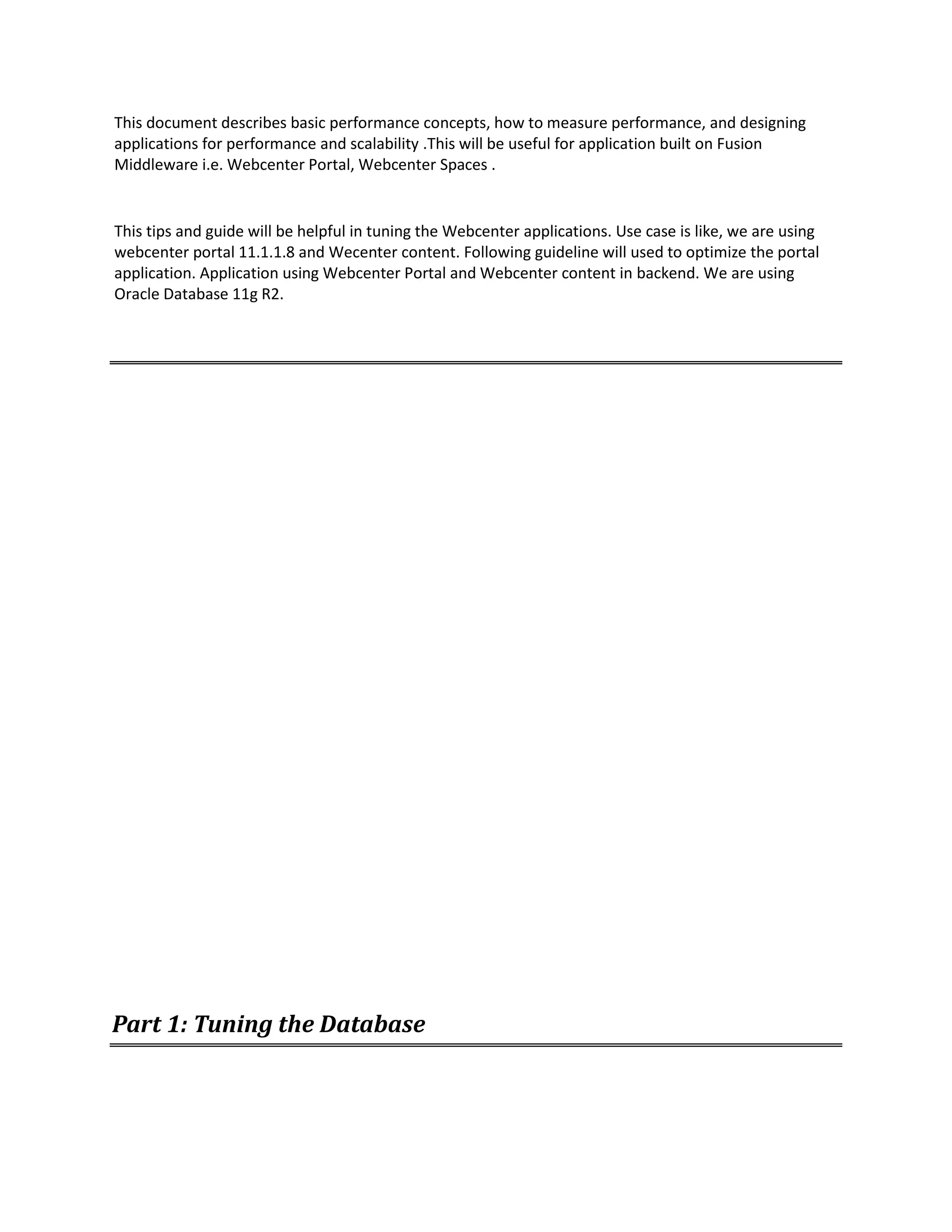 Webcenter Application Performance Tuning Guide Pdf