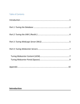 Webcenter application performance tuning guide | PDF