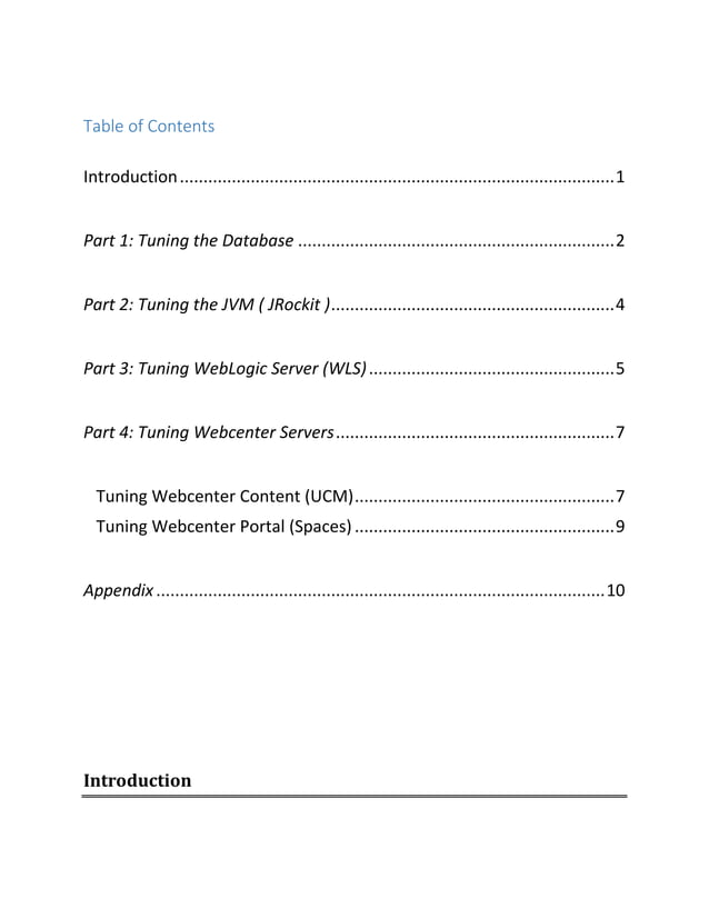 Webcenter application performance tuning guide | PDF