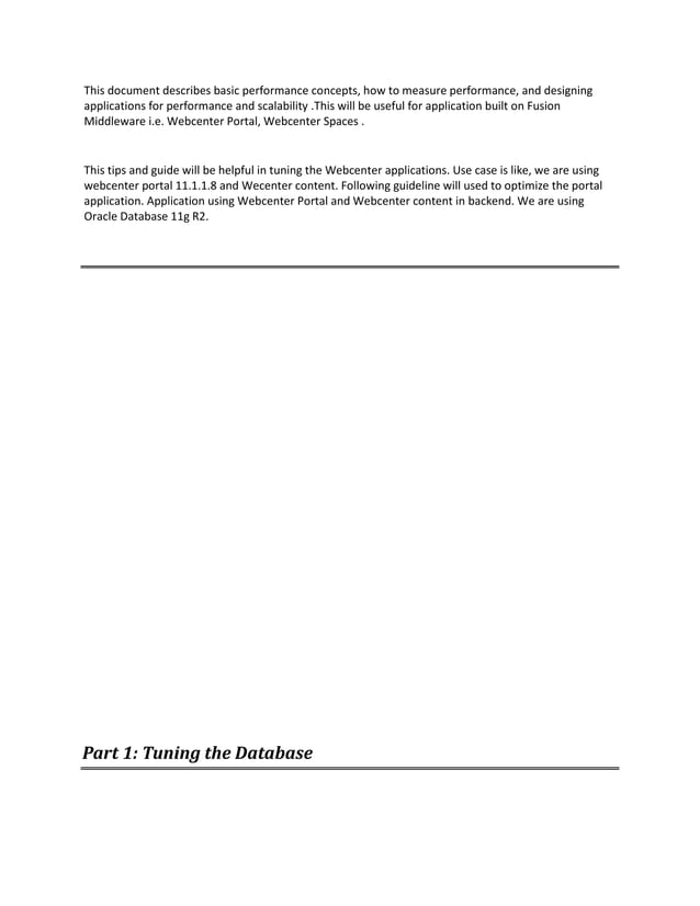 Webcenter Application Performance Tuning Guide Pdf