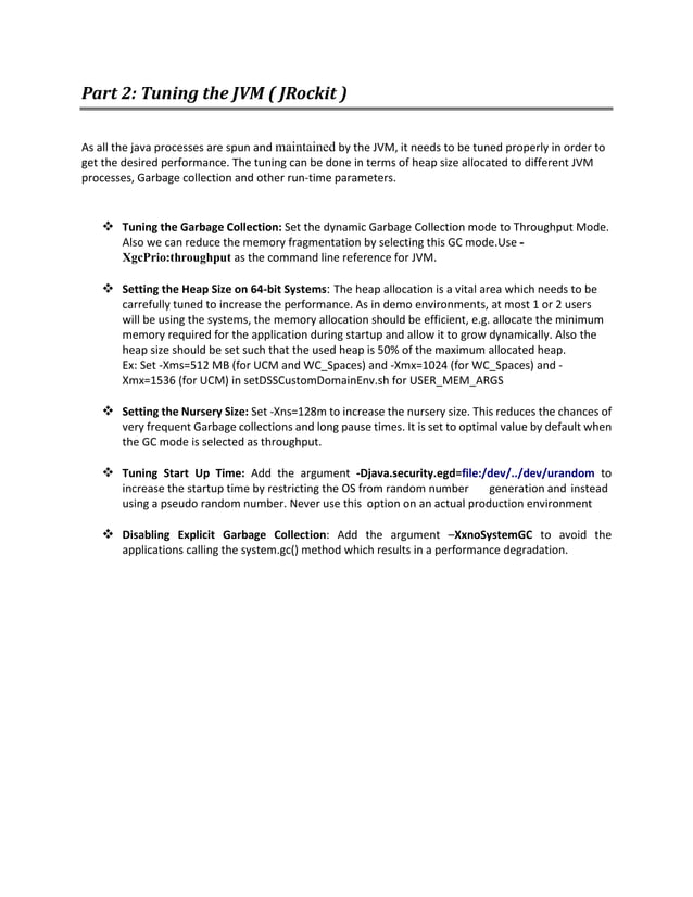 Webcenter application performance tuning guide | PDF