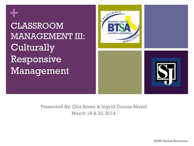 Classroom Management 111 Culturally Responsive CM | PPTX