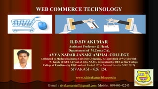 Web Commerce Technology - R.D.Sivakumar | PPT