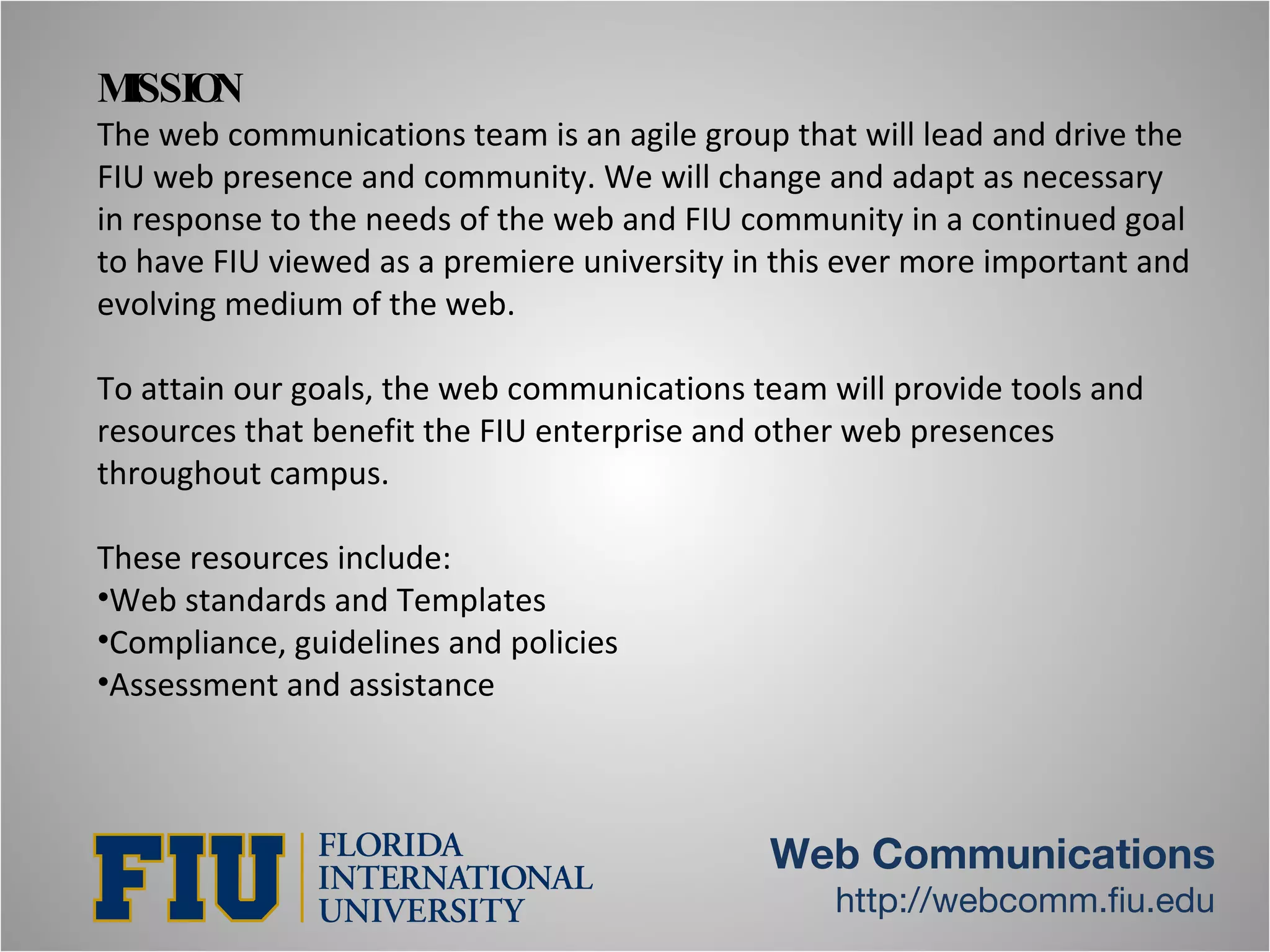 FIU Web Communications | PPT