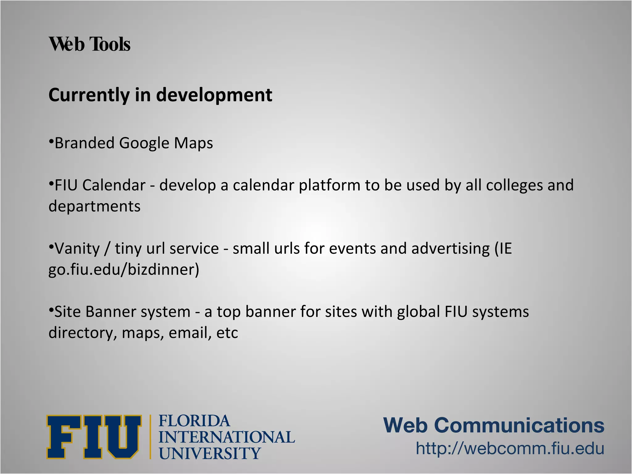 FIU Web Communications | PPT