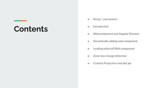 Web componenet using angular element | PPT