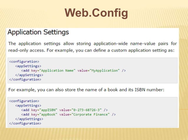 asp.net Webconfiguration | PPT