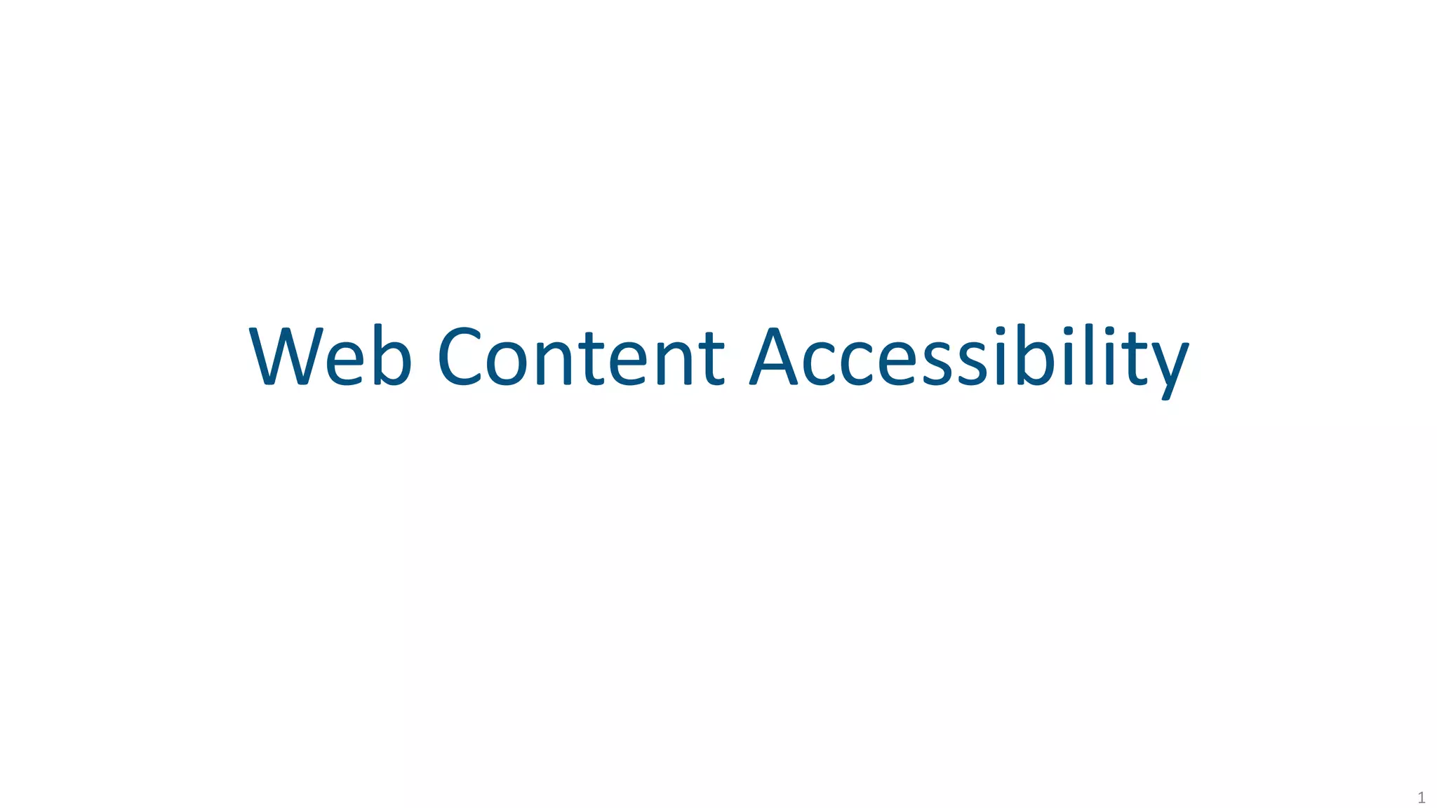Web content accessibility | PPT