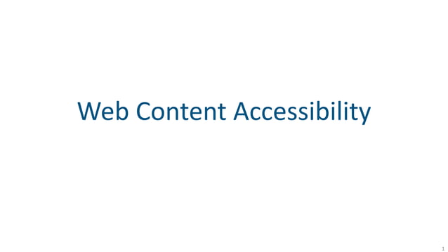 Web content accessibility | PPT