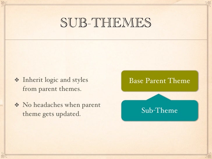 SUB-THEMES Inherit logic and styles