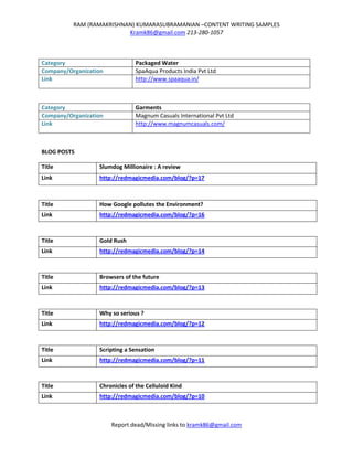 Web Content Writing Samples | PDF