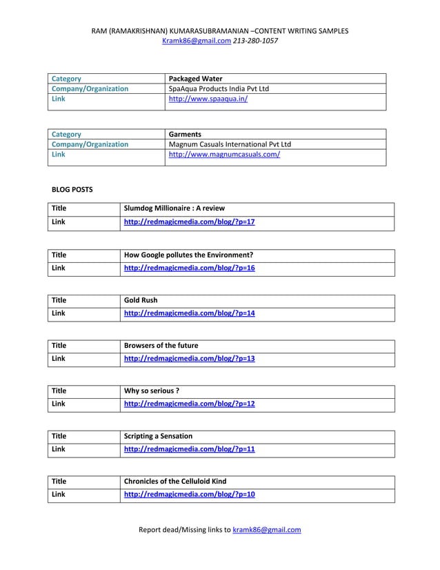 Web Content Writing Samples | PDF