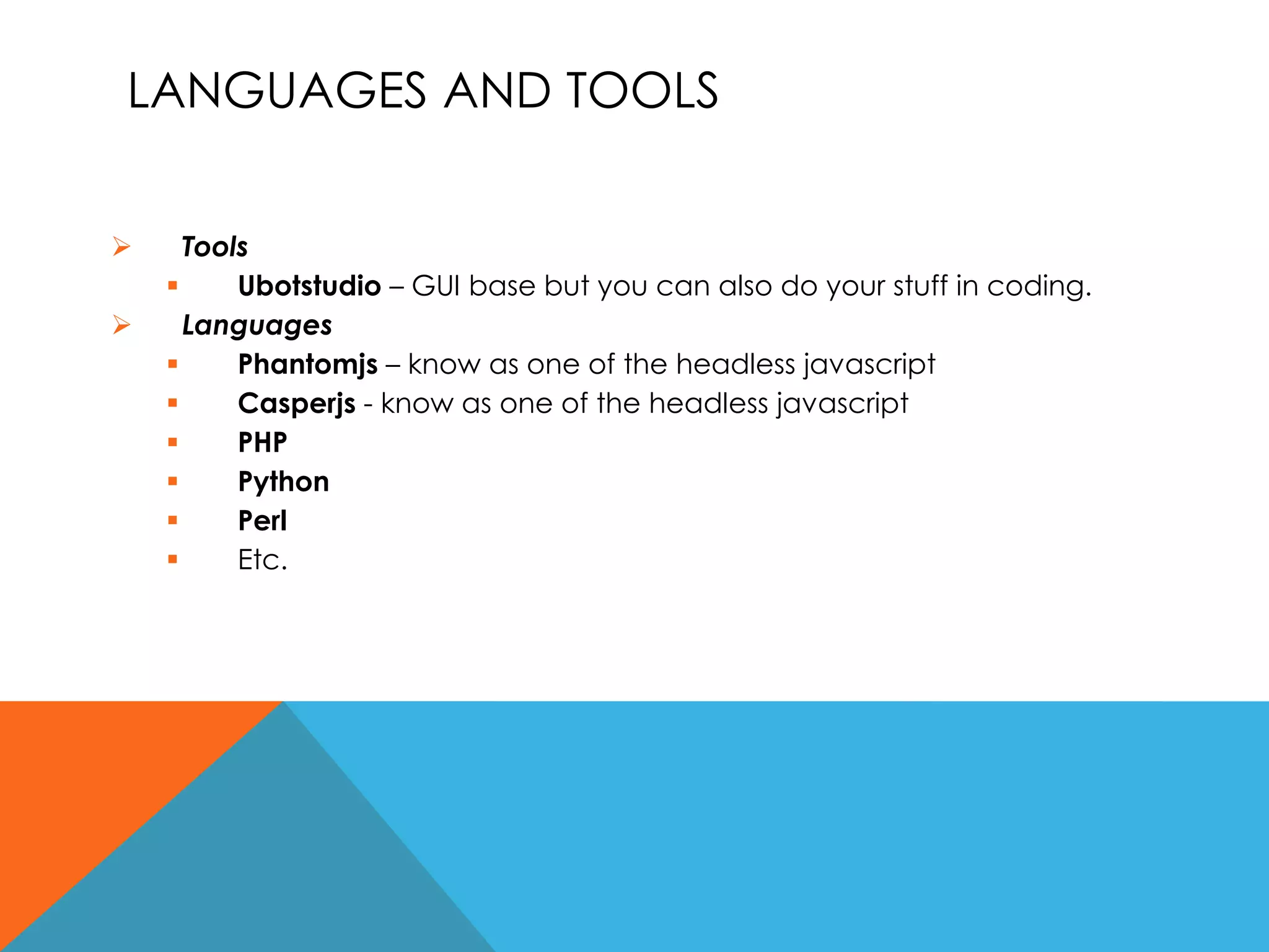 1ST TECH TALK: Web Crawler and Scraper by Abaam Germones | PPTX ...