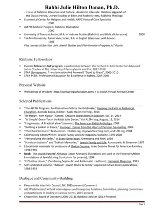 CV with Personal Statement_Rabbi Julie Danan | DOC