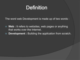 Web Development Introduction for beginners | PPTX | Web Development ...