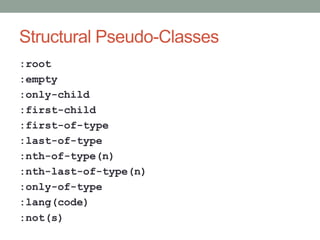 WEBD 162: Box Model, Pseudo-Classes and Pseudo-Elements | PPTX