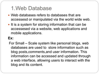 WEB_DATABASE_chapter_4.pptx | Databases | Computer Software and Applications