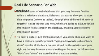 WEB DATABASE G4.pptx | Databases | Computer Software and Applications