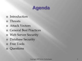 Web Database Server Best Practices | PPTX