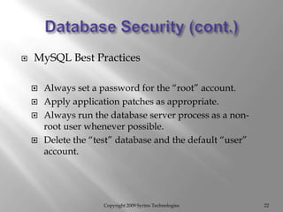 Web Database Server Best Practices | PPT