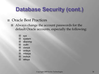Web Database Server Best Practices | PPT
