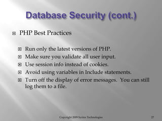 Web Database Server Best Practices | PPT
