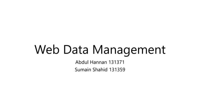Web data management | PPT