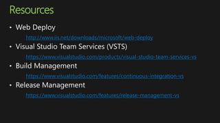 Web Deploy for releasing web applications | PPT