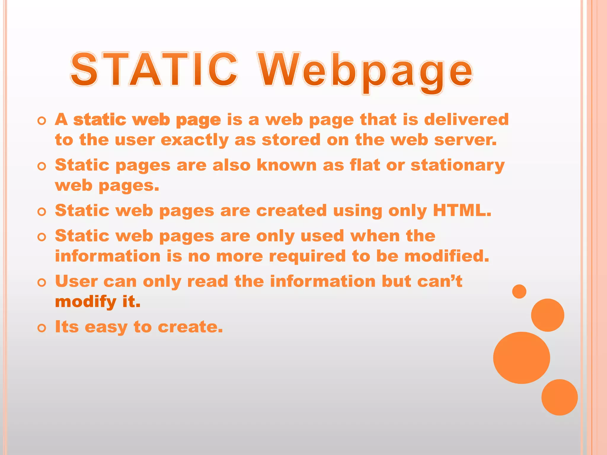 Static and Dynamic webpage | PPTX Static and Dynamic webpage | PPTX
