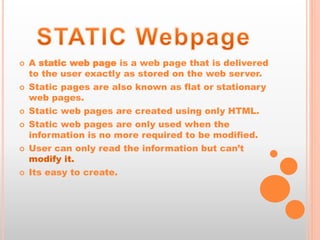 Static and Dynamic webpage | PPTX