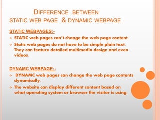 Static and Dynamic webpage | PPTX
