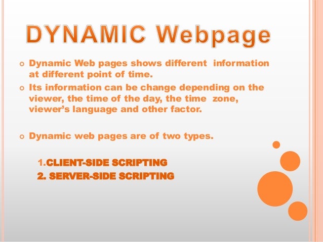 Static and Dynamic webpage