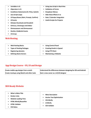 Web design training , Web Design Training In Kolkata | PDF