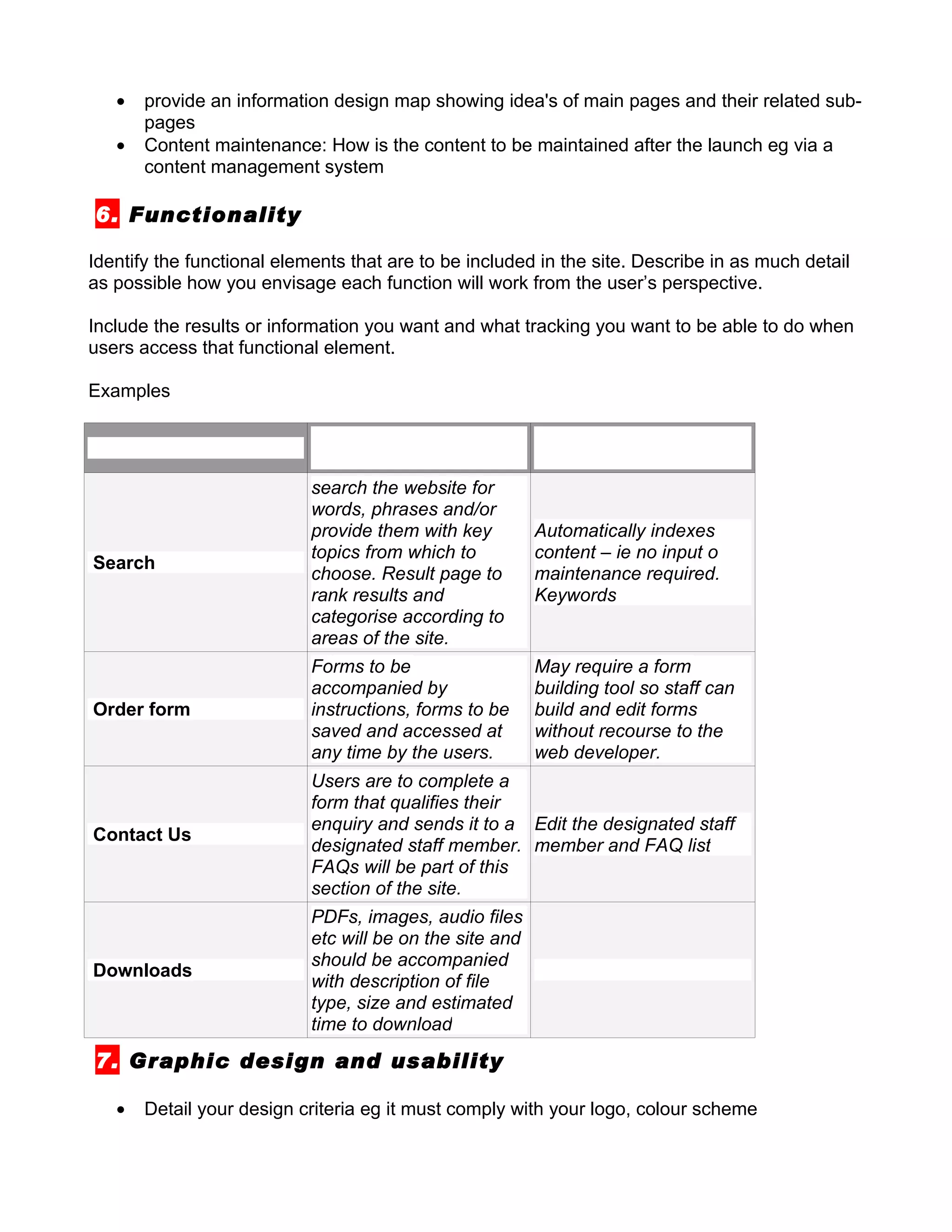 Web design brief template | DOC